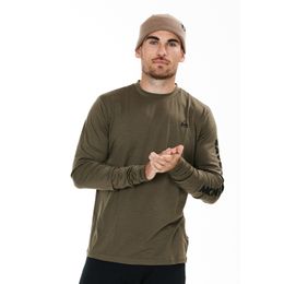 SOS Herren Langarmshirt "R&oslash;ldal", gr&uuml;n, Gr. XXL, unifarben, 100% Wolle, Shirts, mit atmungsaktiver Eigenschaft