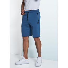 John Devin Herren Sweatshorts, Gr. S, blau, angeraute Sweatware, Obermaterial: 60% Baumwolle, 40% Polyester, unifarben, Hosen, seitliche Taschen mit