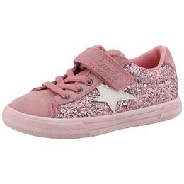Lurchi M&auml;dchen Sneaker "Bine", Gr. 31rosa, Veloursleder, Schuhe, Klettschuh mit Glitzer, Gr&ouml;&szlig;enschablone zum Download