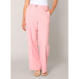 Base Level Damen Bundfaltenhose "Yuna", rosa, Gr. 46, unifarben, Web, Obermaterial: 80% Polyester, 16% Viskose, 4% Elasthan, Hosen, mit Bundfalte und