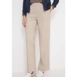 Cecil Damen Stoffhose "Style NEELE", beige, Gr. L, unifarben, Web, Obermaterial: 84% Polyester, 16% Viskose. Futter: 100% Polyester, Hosen, Wide Leg