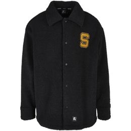 Herren Wintermantel "Starter Black Label Herren Starter Sherpa Shirt Jacket"schwarz, Gr. L, STARTER Black Label, 100% Polyester, M&auml;ntel