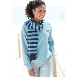 ELBSAND Damen Sweatshirt "Carisa"aquamarine, Gr. XL, unifarben, Sweatware, Obermaterial: 95% Baumwolle, 5% Elasthan, Sweatshirts, mit verstellbarem