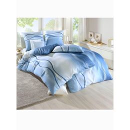 Bettw&auml;sche Bierbaum, blau, Mako-Satin, 100% Baumwolle, Bettw&auml;sche