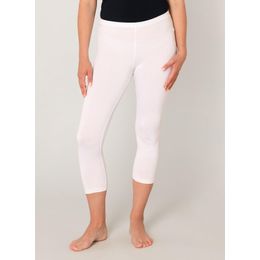 Base Level Damen Caprileggings "Ycarus", wei&szlig;, Basic, Gr. 36, unifarben, Jersey, Obermaterial: 94% Viskose, 6% Elasthan, Hosen, In weicher