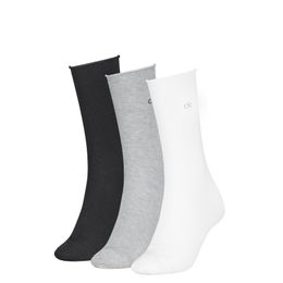 Calvin Klein Damen Socken "CK WOMEN SOCK ROLLTOP", Gr. 35, bunt, Baumwollmischung, Socken, mit kleinem Rollbund, Cotton-Mix
