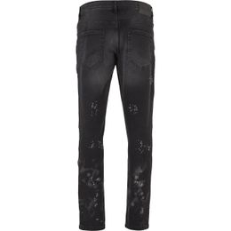 2Y Premium Herren Bequeme Jeans "2Y Premium 2Y SANTI BIKER SLIM FIT JEANS", schwarz, Gr. 33, unifarben, 98% Baumwolle, 2% Elasthan, Jeans