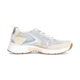 Gabor Damen Keilsneaker "FLORENZ", Gr. 36wei&szlig;, pastell, Leder, Textil, Schuhe, Freizeitschuh, Halbschuh, Schn&uuml;rer in Bequemweite G (= weit)