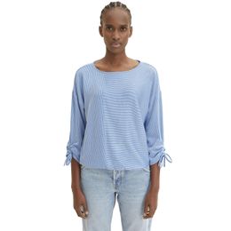 Damen 3/4-Arm-Shirt, wei&szlig;, Gr. XS, Tom Tailor Denim, gestreift, Single Jersey, Obermaterial: 58% Viskose, 38% Polyester, 4% Elasthan, Shirts, in