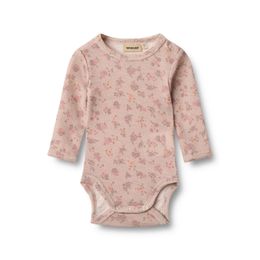 Wheat M&auml;dchen Blusenbody "Wheat Wool Body L/S Lucca", Gr. 80lilaflower, 100% Wolle, Bodys