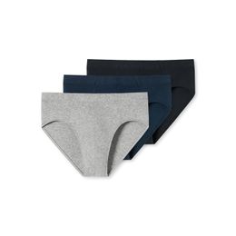 Schiesser Herren Slip "Slip 3PACK Supermini "95/5" 3er Pack", Gr. L, grau, Obermaterial: 95% Baumwolle CO. 5% Elasthan EL., Unterhosen