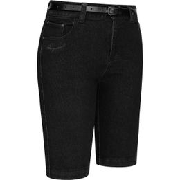 Ragwear Damen Chinoshorts "Bobiny", schwarz, Gr. 27, 55% Baumwolle, 42% Polyester, 3% Elasthan, Hosen, kurze Sommerhose mit stylischem G&uuml;rtel
