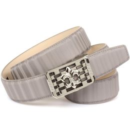 Anthoni Crown Damen Lederg&uuml;rtel, grau, Gr. 85, unifarben, Leder, G&uuml;rtel, mit silberfarbener stilisierter Lilien-Schnalle