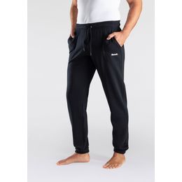 Herren Sweathose, BENCH. LOUNGEWEAR, Gr. 60, schwarz, angeraute Sweatware, Obermaterial: 60% Baumwolle, 40% Polyester, unifarben, Basic, Hosen, mit
