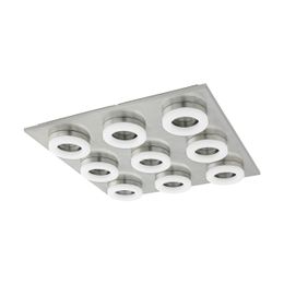 Eglo Leuchten Eglo BRESSANONE Deckenleuchte LED Nickel-Matt, 9-flammig