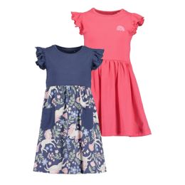Blue Seven M&auml;dchen Jerseykleid "2er Pack M&auml;dchen Kleider mit Einhorn", bunt, Gr. 110, 100% Baumwolle, Kleider