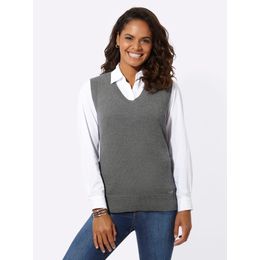 Casual Looks Damen Pullunder "Pullunder", grau, Gr. 50, unifarben, 50% Baumwolle, 50% Polyacryl, Pullover