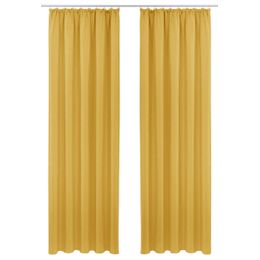 Vorhang OTTO HOME, B:130cm H:225cm, gold, Polyester, Polyester, Wohnzimmer, Gardinen, "SOLA", Breite:130 cm, 1 Schal, einfarbig, Verdunkelung
