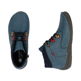 Rieker Damen Schn&uuml;rboots, Gr. 36, blau, Lederimitat, Textil, kontrastfarbene Details, Basic, Schuhe, Stiefelette, Casualboots, High Top Sneaker mit