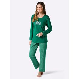 Comtessa Damen Schlafanzug, Gr. 44gr&uuml;n, hellgrau, 100% Baumwolle, Hose:95% Baumwolle, 5% Elasthan, Homewear-Sets
