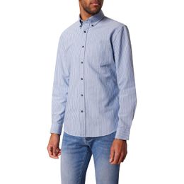 Pierre Cardin Herren Streifenhemd, blau, Gr. XXL, gestreift, Web, Obermaterial: 100% Baumwolle, Hemden, mit Button-Down-Kragen - Modern Fit