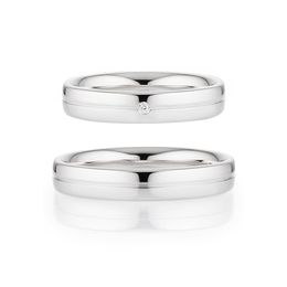 Bruno Banani Damen Trauring "Schmuck Geschenk Ehering Hochzeit Damenring Herrenring", 59, 0,01 SI = kleine Einschl&uuml;sse mit Brillant, Silber 925