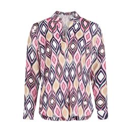 Schlupfbluse Betty Barclay "Damen langarm", Damen, Gr. 36, pink, dunkelblau, Obermaterial: 100% Viskose, l&auml;ssig geschnitten normal, V-Ausschnitt, Blusen Schlupfbluse
