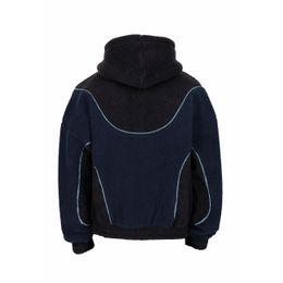 DROPSIZE Herren Sweatjacke "Dropsize WAVY TEDDY ZIP HOODIE", blau, Gr. XS, unifarben, 100% Polyester, Sweatjacken