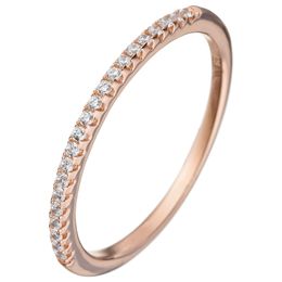 Jobo Damen Fingerring, 54, Silber 925 (Sterlingsilber), rosa, Silber 925 (Sterlingsilber), Fingerringe, schmal 925 Silber ros&eacute;gold vergoldet mit 21