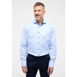 Eterna Herren Langarmhemd "SLIM FIT", blau, Gr. 41, Twill, 100% Baumwolle, Hemden, NON IRON (b&uuml;gelfrei)