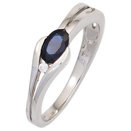 Jobo Damen Diamantring, 50, P1 = bei 10-facher Vergr&ouml;&szlig;erung erkennbare Einschl&uuml;sse, Diamanten Wei&szlig;gold 333, wei&szlig;, Diamanten, Wei&szlig;gold 333,