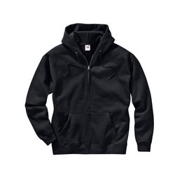 Herren Kapuzensweatjacke, schwarz, Gr. 5, Fruit of the Loom, 80% Baumwolle, 20% Polyester, Sweatjacken
