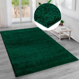 Hochflor-Teppich Bruno Banani, B:70cm H:30mm L:140cm, gr&uuml;n, Kunstfaser, Teppiche, "Shaggy Soft", gewebt, Uni Farben, besonders weich und kuschelig,