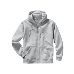 Herren Kapuzensweatjacke, grau, Gr. 4, Fruit of the Loom, 80% Baumwolle, 20% Polyester, Sweatjacken
