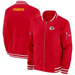 Nike Damen Bomberjacke "Nike Jacke Kansas City Chiefs Nike Coach Bomber", rot, Gr. L, Popeline;Jersey, 100% Polyester, Jacken