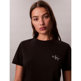 Damen T-Shirt "MONOLOGO CN 2 PACK TEE", schwarz, Gr. L, Calvin Klein Jeans, Single Jersey, Obermaterial: 100% Baumwolle, Shirts, Logoschriftzug