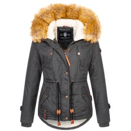 Navahoo Damen Winterjacke "Pearl", grau, Gr. M, Obermaterial: 100% Polyester; Innenseite: 100% Polyester; Futter: 100% Polyester; Fellimitat: 90%