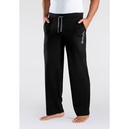 Herren Relaxhose, BENCH. LOUNGEWEAR, Gr. 56, schwarz, Sweatware, Obermaterial: 60% Baumwolle, 40% Polyester, unifarben, Basic, Hosen, aus leichter