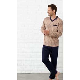 w&auml;schepur W&Auml;SCHEPUR Herren Schlafanzug, Gr. 44marine, bedruckt, topas, bedruckt, 100% Baumwolle, Homewear-Sets