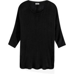 bonprix Damen Strickpullover "Feinstrickpullover mit 3/4 Arm", schwarz, Gr. 56, Obermaterial: 50% Polyacryl, 50% Viskose, Pullover, aus Polyacryl und