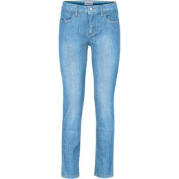 bonprix Damen 7/8-Jeans "Slim Fit Jeans Mid Waist, cropped", blau, Gr. 36, Denim/Jeans, Obermaterial: 82% Baumwolle, 17% Polyester, 1% Elasthan,