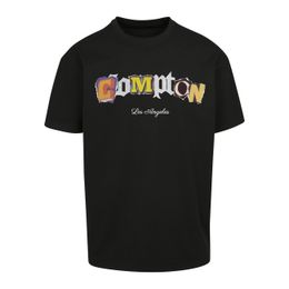 T-Shirt "Upscale by Mister Tee Unisex Compton L.A. Oversize Tee", Jungen, Gr. M, schwarz, 100% Baumwolle, UPSCALE BY MISTER TEE, unifarben, oversize, ohne Ausschnitt, Shirts T-Shirt