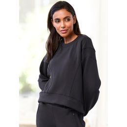 Damen Sweatshirt, French Connection, Gr. 44, schwarz, Obermaterial: 55% Viskose (LENZING ECOVERO ), 40% Polyester, 5% Elasthan, unifarben, Basic,