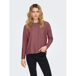 Only Damen Langarmshirt "ONLSMILLA LIFE L/S TOP JRS"rose braun, Gr. XS, unifarben, Jersey, Obermaterial: 95% Polyester, 5% Elasthan, Shirts