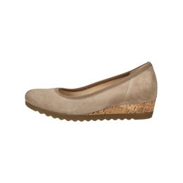 Gabor COMFORT Damen Keilpumps "Gabor Comfort Pumps Leder", Gr. 40, beige, Leder, Schuhe