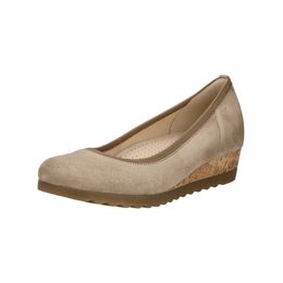 Gabor COMFORT Damen Keilpumps "Gabor Comfort Pumps Leder", Gr. 42, beige, Leder, Schuhe