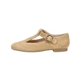 Paul Green Damen Riemchenballerina "Paul Green Ballerinas Leder", Gr. 38,5beige, Leder, Schuhe