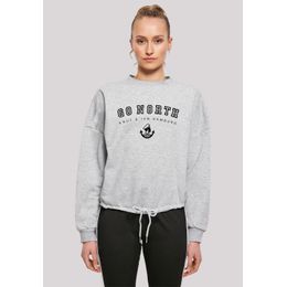F4NT4STIC Damen Sweatshirt "Go North Knut & Jan Hamburg", grau, Gr. XS, Obermaterial: 65% Baumwolle, 35% Polyester, Sweatshirts, Print