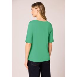 Street One Damen T-Shirt, gr&uuml;n, Gr. 36, unifarben, Web, 50% Modal, 50% Baumwolle, Shirts, mit V-Ausschnitt