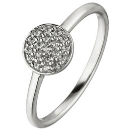 Jobo Damen Fingerring, 50, Silber 925 (Sterlingsilber), silber, Silber 925 (Sterlingsilber), Fingerringe, 925 Silber mit 19 Zirkonia